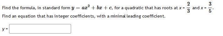 Solved 2 Find the formula, in standard form y = ax + bc + c, | Chegg.com