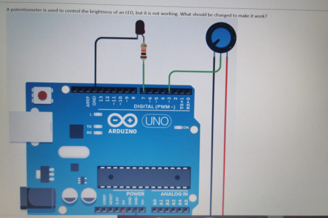 Solved A potentiometer is used to control the brightness of | Chegg.com