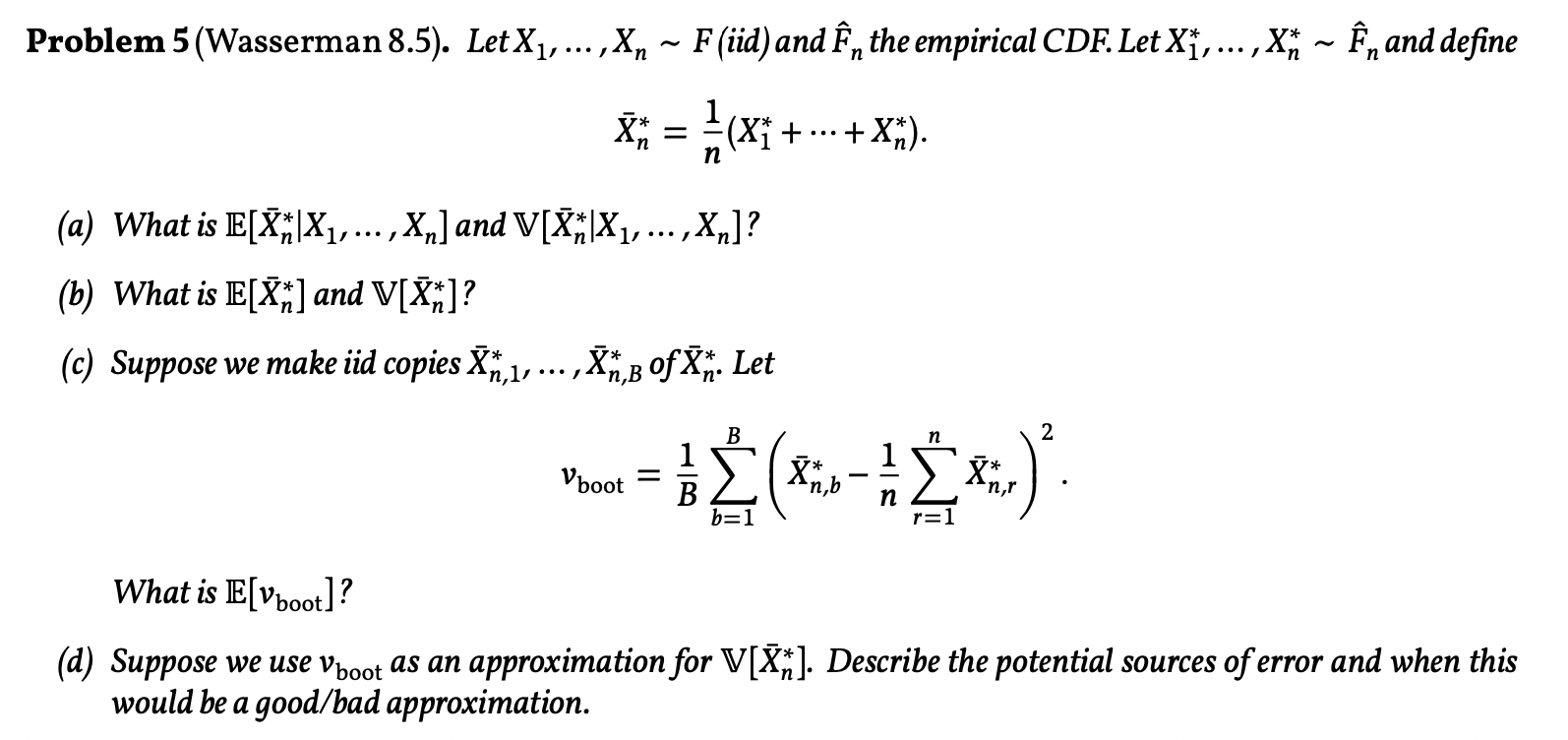 Let𝑋 ,...,𝑋 ∼ 𝐹(iid) and 𝐹̂ the empirical CDF. | Chegg.com