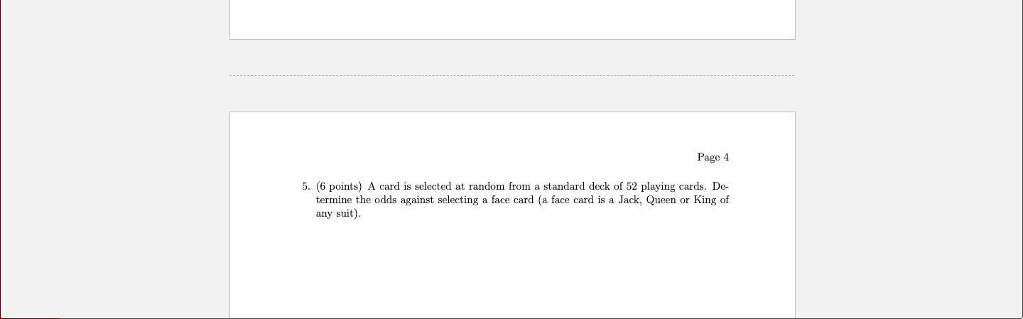 Solved 5. (6 points) A card is selected at random from a | Chegg.com