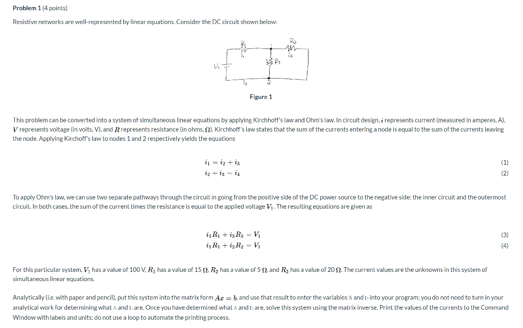 Solved In Matlab Create A Single Script M File To Solve 