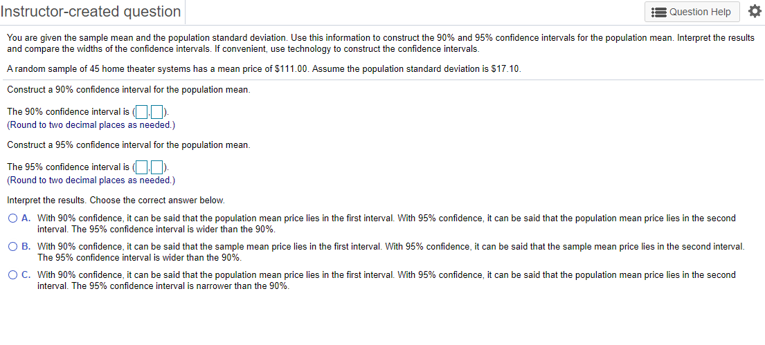 Solved Instructor-created question A Question Help O You are | Chegg.com