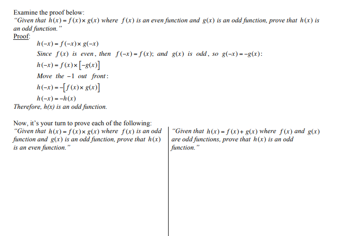 Solved Examine the proof below: "Given that h(x)=f(x)×g(x) | Chegg.com