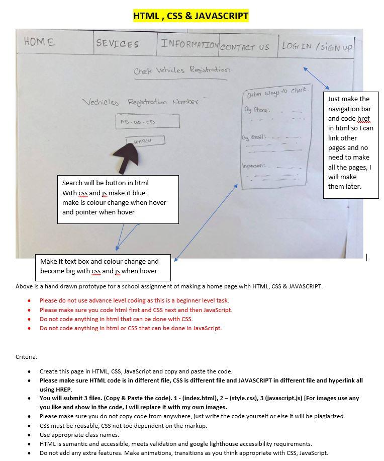 Solved HTML, CSS & JAVASCRIPT HOME SEVICES INFORMATION | Chegg.com