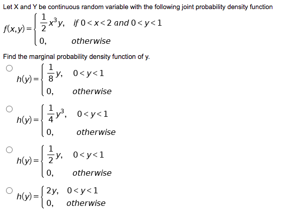 Solved Let X and Y be continuous random variable with the | Chegg.com