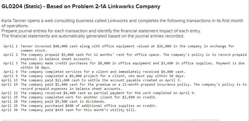Solved GLO204 (Static) - Based on Problem 2-1A Linkworks | Chegg.com