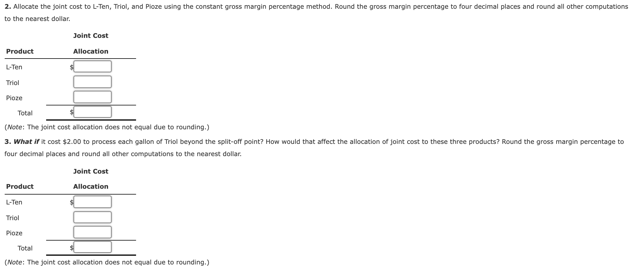 Solved Allocating Joint Costs Using the Constant Gross | Chegg.com