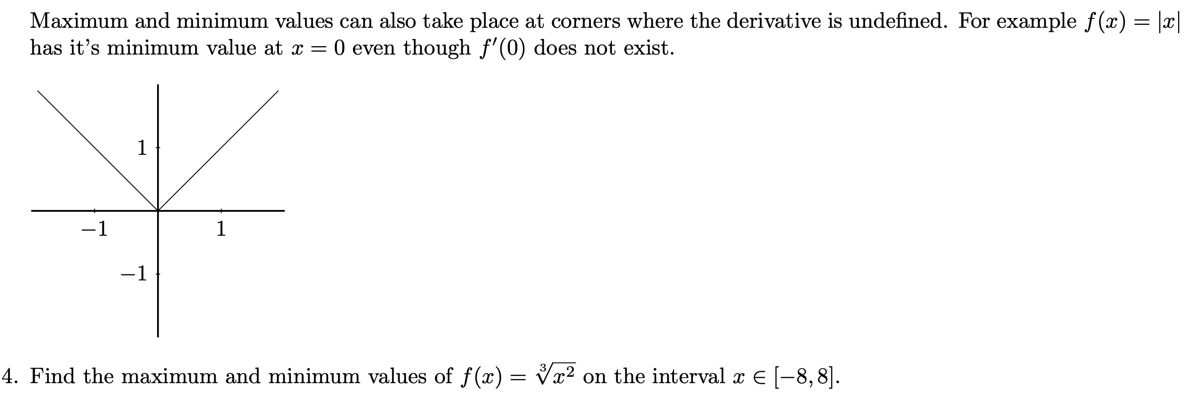 Solved Maximum and minimum values can also take place at | Chegg.com