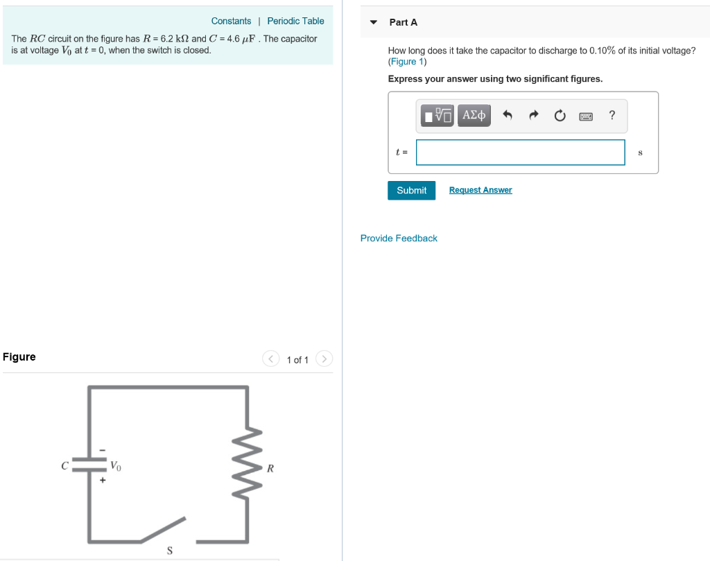Solved Constants Periodic Table . The capacitor Part A The | Chegg.com
