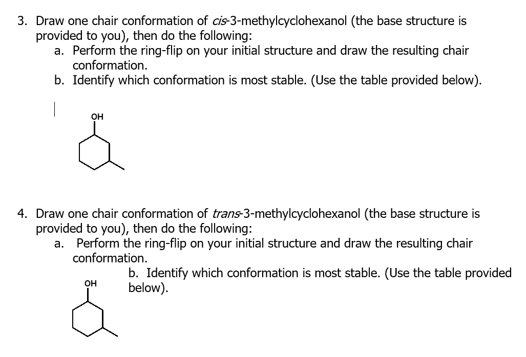 Solved 3. Draw one chair conformation of | Chegg.com
