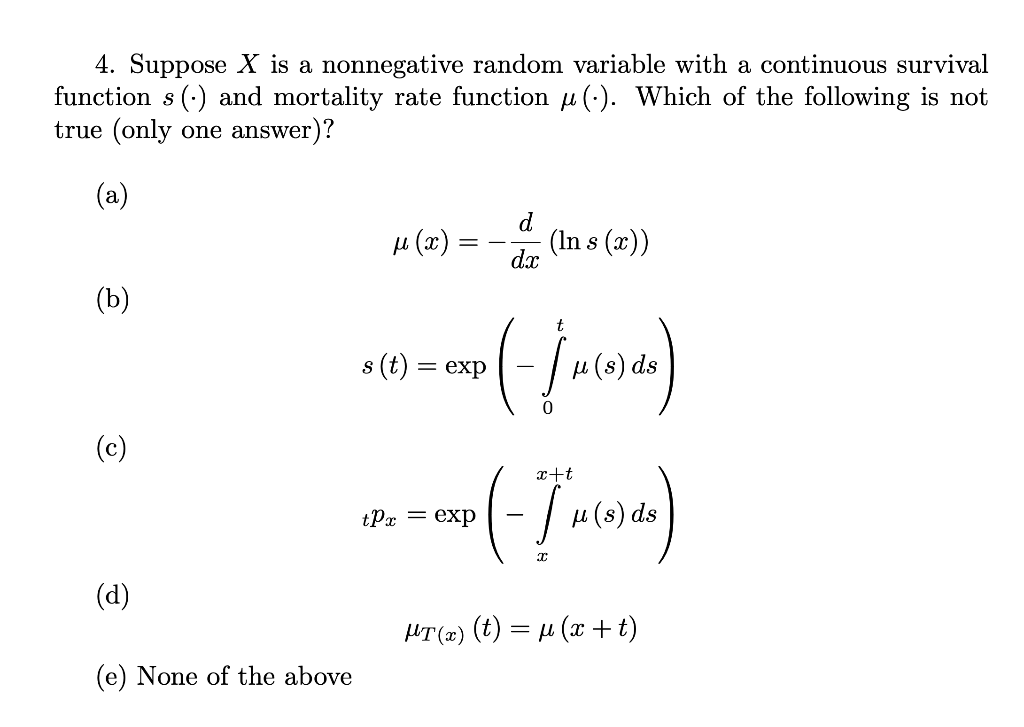 Solved 4. Suppose X is a nonnegative random variable with a | Chegg.com