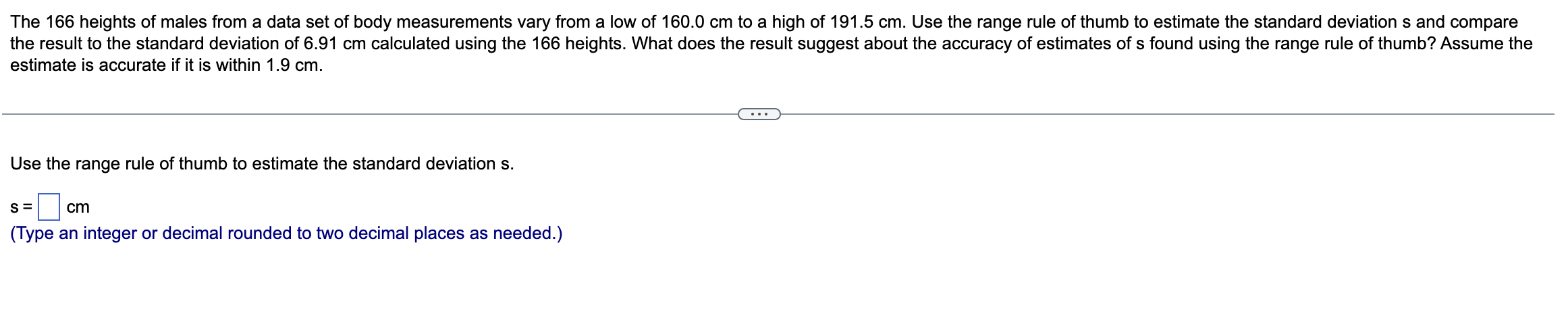 Solved The 166 heights of males from a data set of body | Chegg.com
