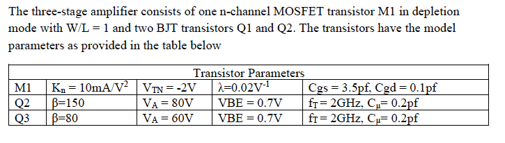 Solved PART II (Q-point and transistor model parameter | Chegg.com
