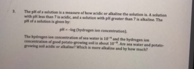 Solved The ph of a solution is a measure of how acidic or | Chegg.com