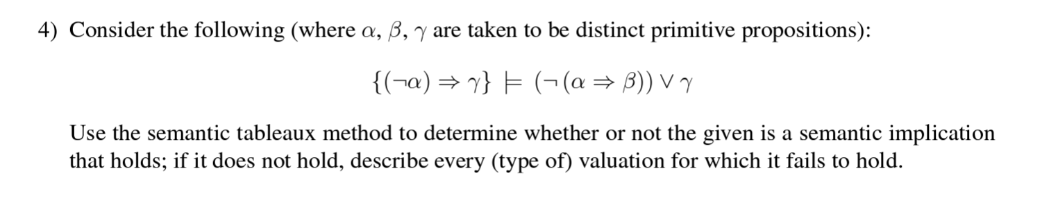 Consider the following (where α,β,γ ﻿are taken to be | Chegg.com