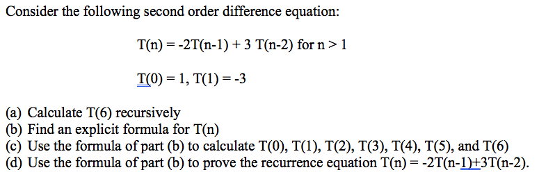 Solved Consider the following second order difference | Chegg.com