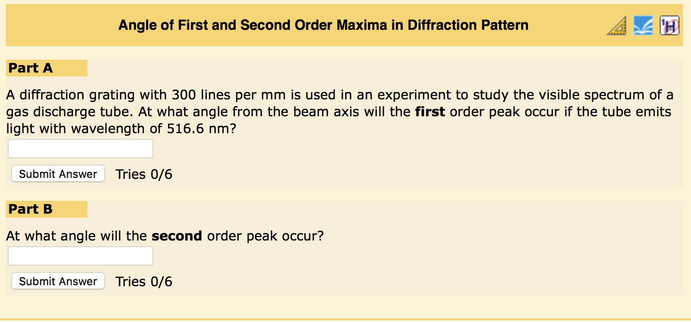 Solved Angle of First and Second Order Maxima in Diffraction | Chegg.com