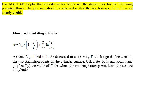 Aerodynamics (MATLAB CODE NEEDED) This is all | Chegg.com