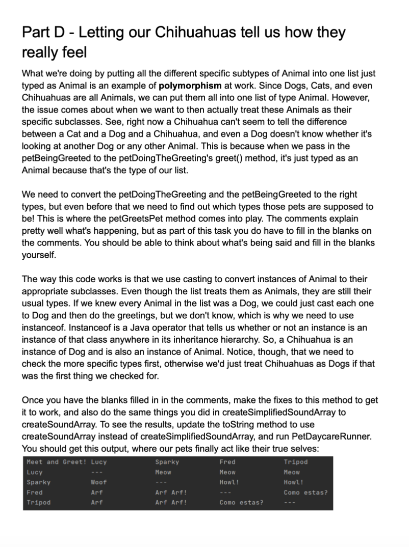 Solved I need all part A,B,C, and D done in only Java! I | Chegg.com