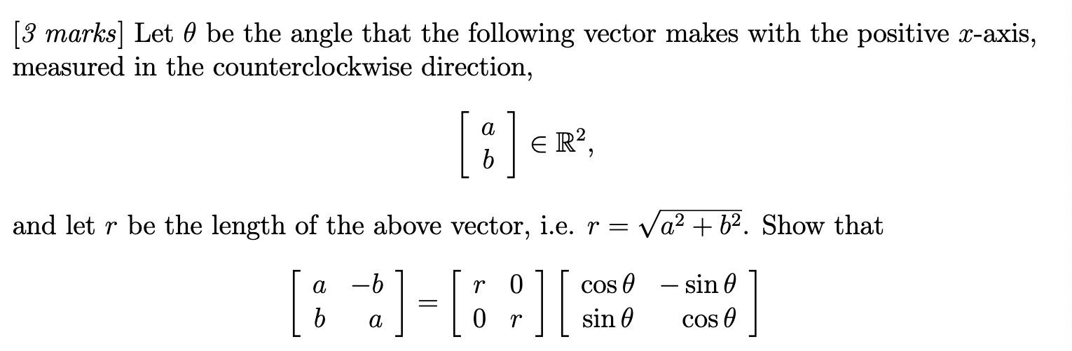 Solved [3 marks] Let @ be the angle that the following | Chegg.com