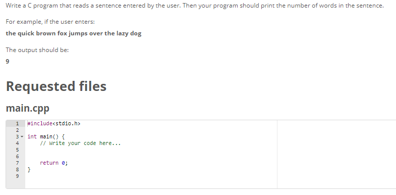 Solved Write a C program that reads a sentence entered by | Chegg.com