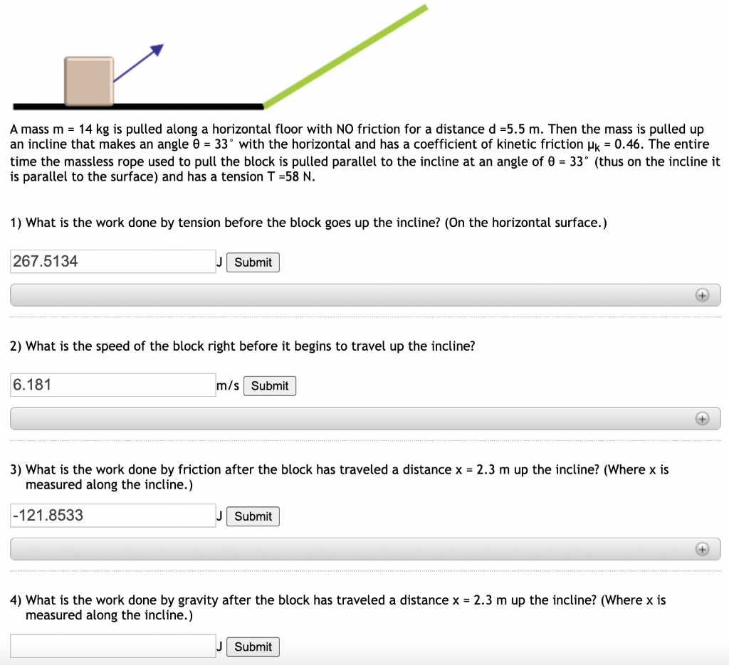 Solved A mass m = 14 kg is pulled along a horizontal floor | Chegg.com