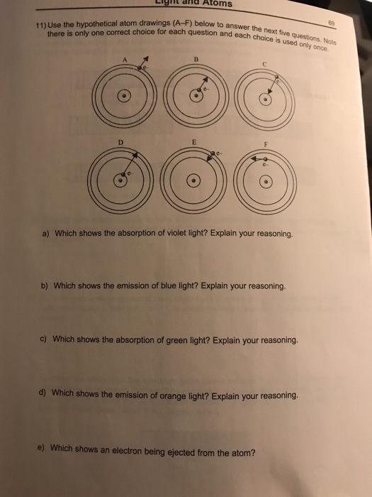 Solved Lignt and Atoms 11) Use the hypothetical atom | Chegg.com Solved Lignt and Atoms 11) Use the hypothetical atom | Chegg.com
