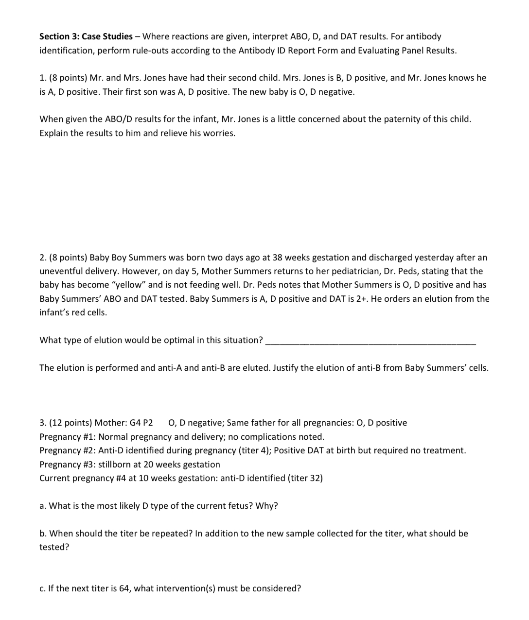 Solved Section 3: Case Studies - Where reactions are given, | Chegg.com