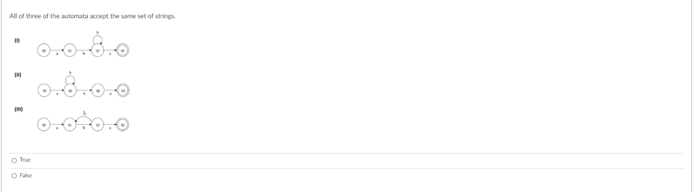 Solved All of three of the automata accept the same set of | Chegg.com