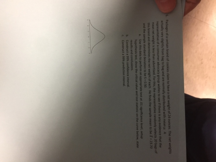 Solved 6. Packages of a certain brand of cookies claim to | Chegg.com