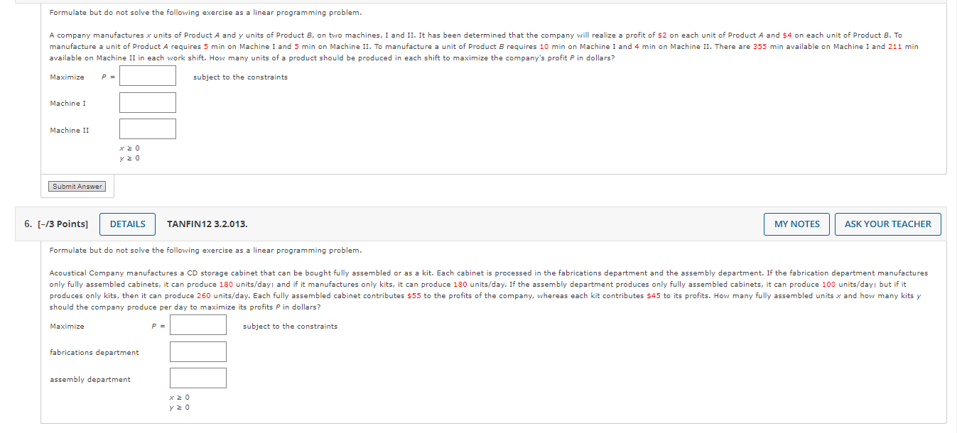 Solved Formulate but do not solve the following exercise as | Chegg.com
