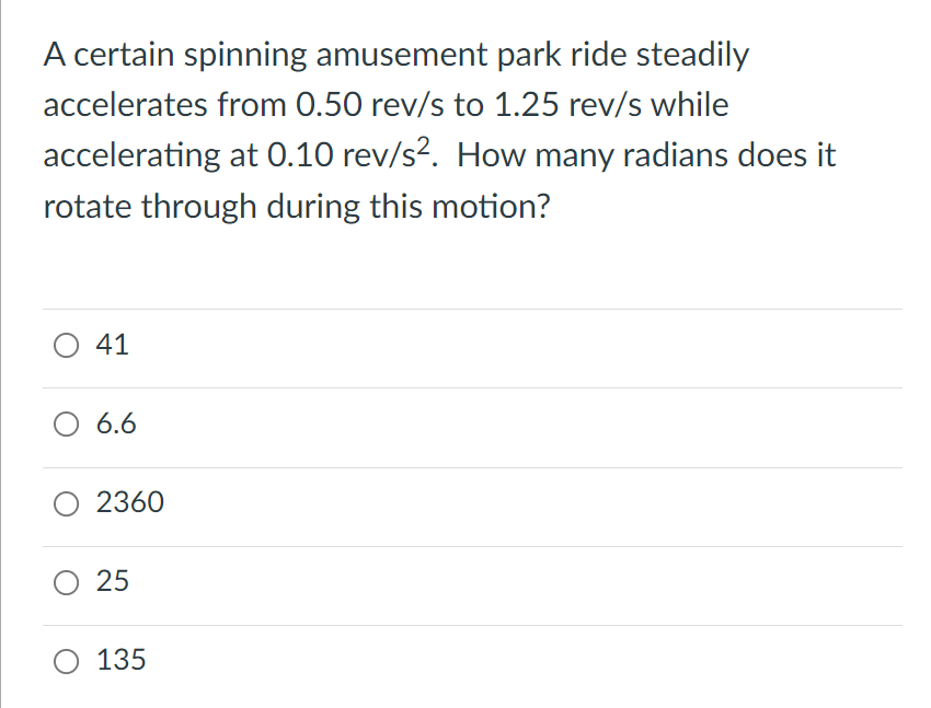 Solved A certain spinning amusement park ride steadily | Chegg.com