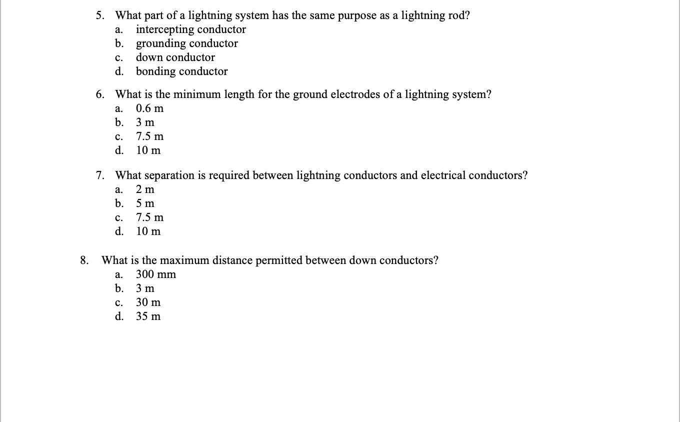 Solved 5. What part of a lightning system has the same | Chegg.com