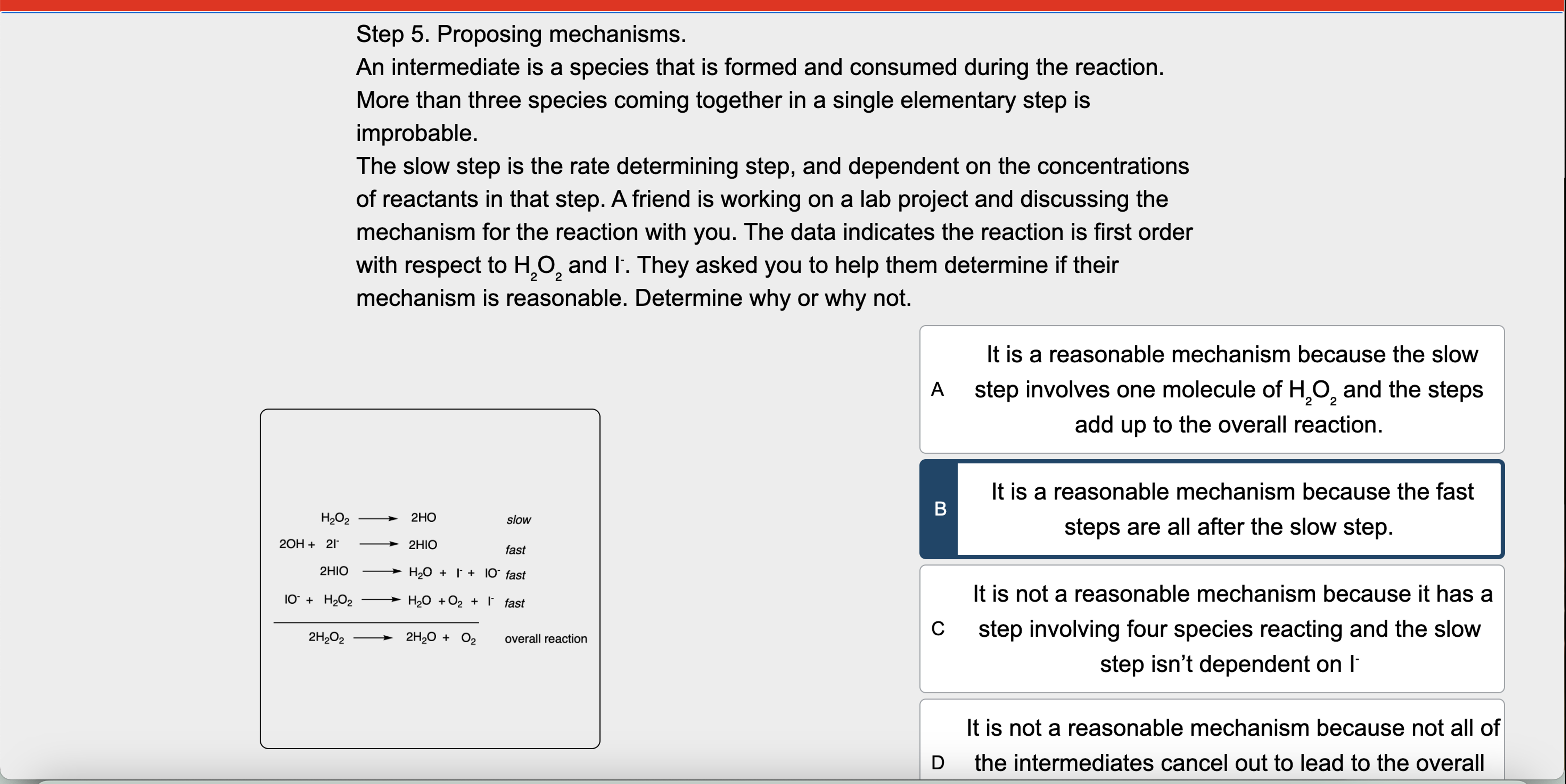 Solved Step 5. ﻿Proposing mechanisms.An intermediate is a | Chegg.com