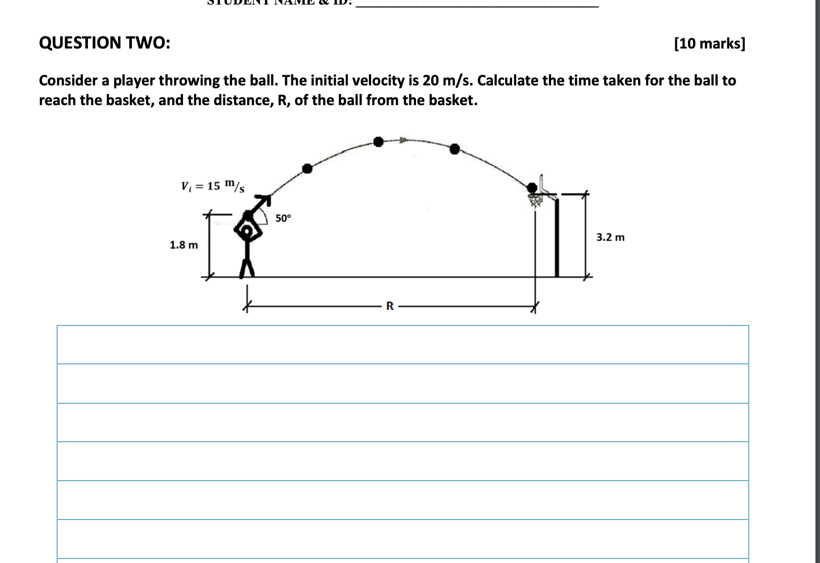 Solved Consider a player throwing the ball. The initial | Chegg.com
