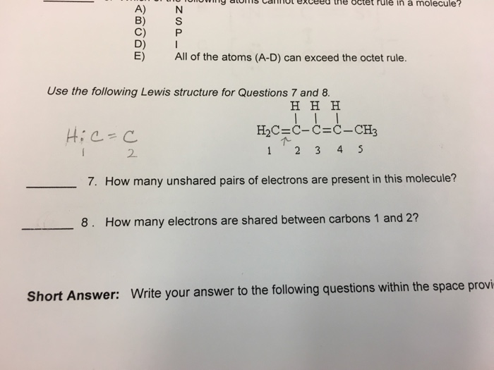 Solved gaoexceed the octet rule in a molecule? A) N B) S C) | Chegg.com