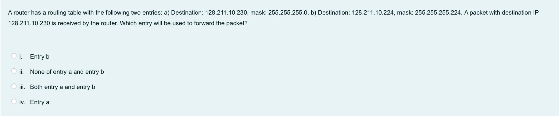 Solved A router has a routing table with the following two | Chegg.com