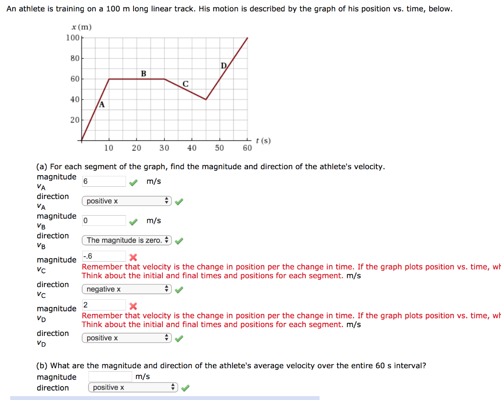 Solved An athlete is training on a 100 m long linear track. | Chegg.com