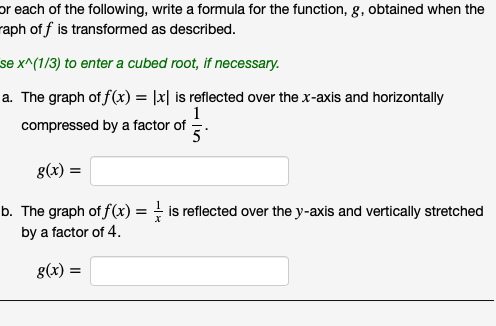 Solved For each of the following, write a formula for the | Chegg.com