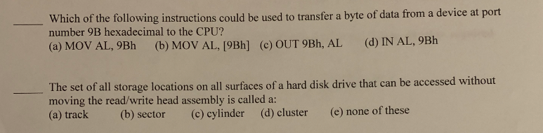 Solved Which of the following instructions could be used to | Chegg.com