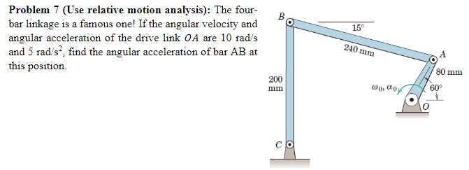 Solved bo 15° Problem 7 (Use relative motion analysis): The | Chegg.com
