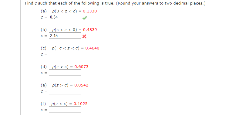 Solved Find \\( c \\) such that each of the following is | Chegg.com