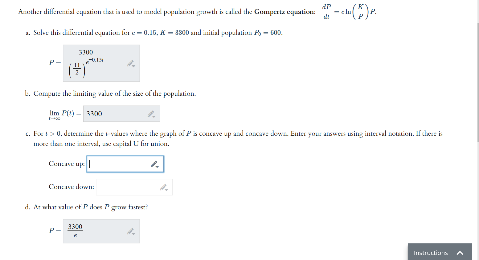 Solved Another differential equation that is used to model | Chegg.com