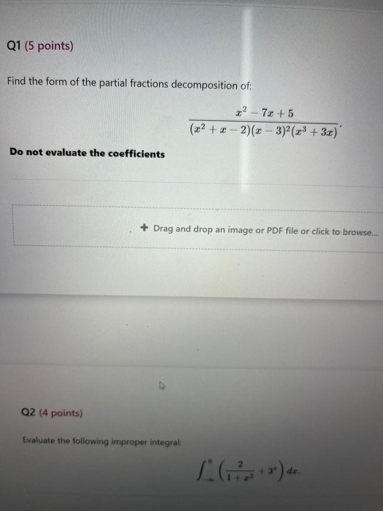 Solved Find the form of the partial fractions decomposition | Chegg.com