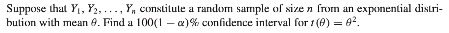 Solved Suppose that Y1,Y2,…,Yn constitute a random sample of | Chegg.com