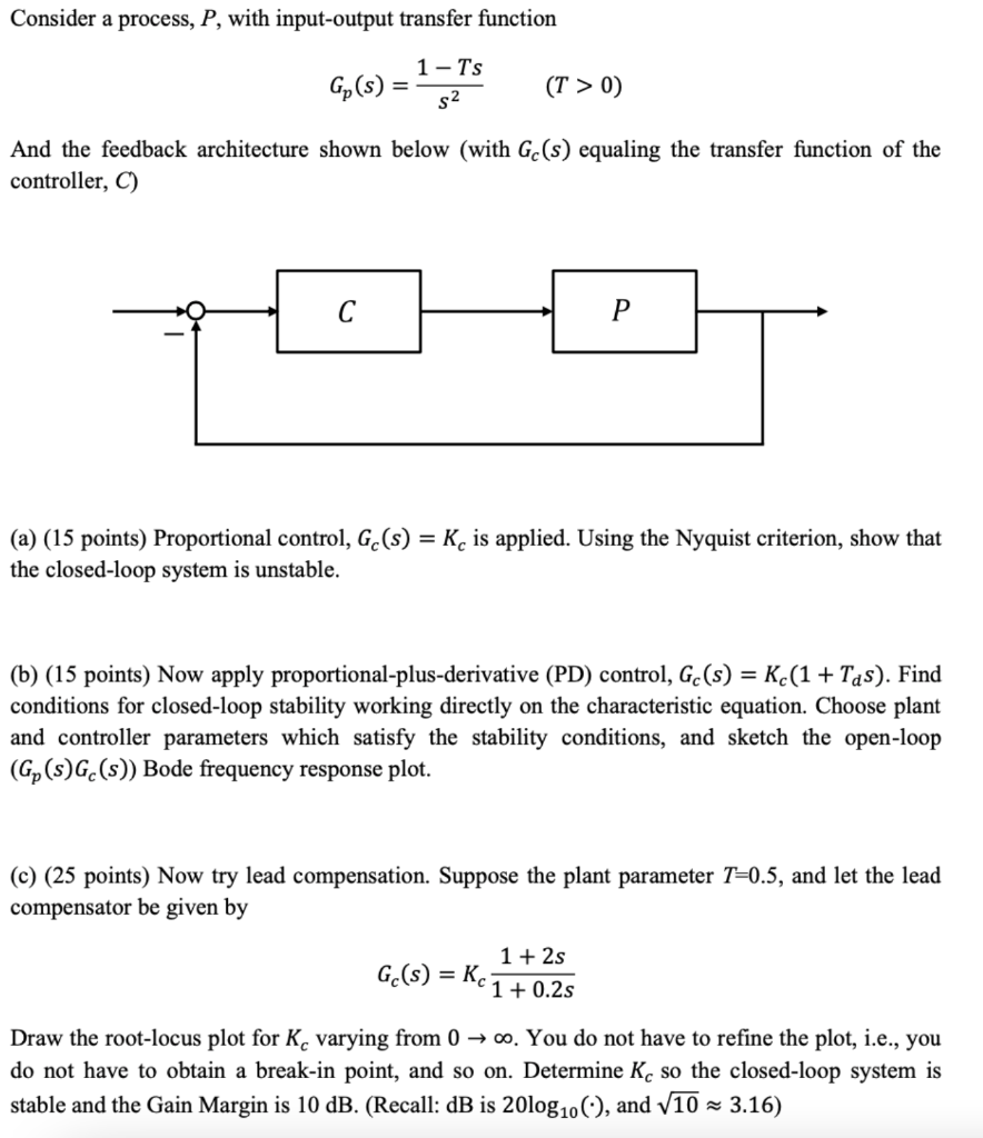Solved Consider a process, P, with input-output transfer | Chegg.com