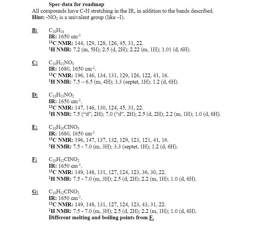Solved On-the-Road-Again (5) Compounds A-G are all | Chegg.com