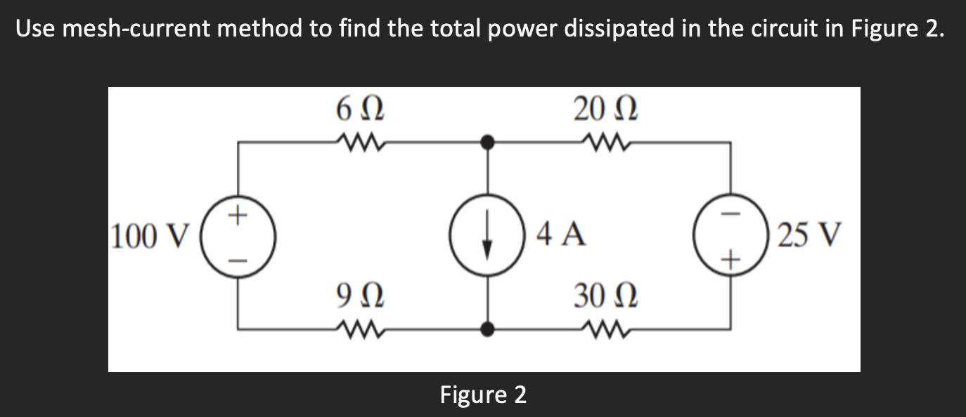 Solved Use mesh-current method to find the total power | Chegg.com