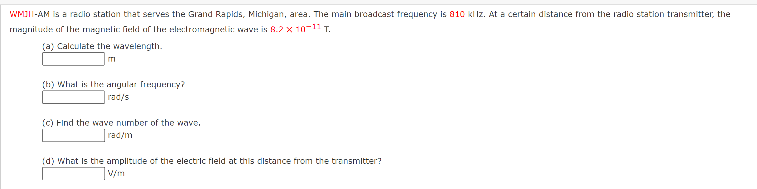 Solved WMJH-AM is a radio station that serves the Grand | Chegg.com