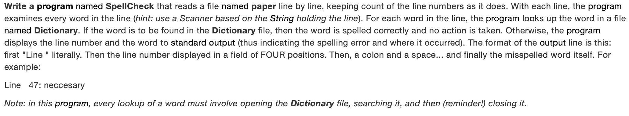 Solved Write a program named SpellCheck that reads a file | Chegg.com